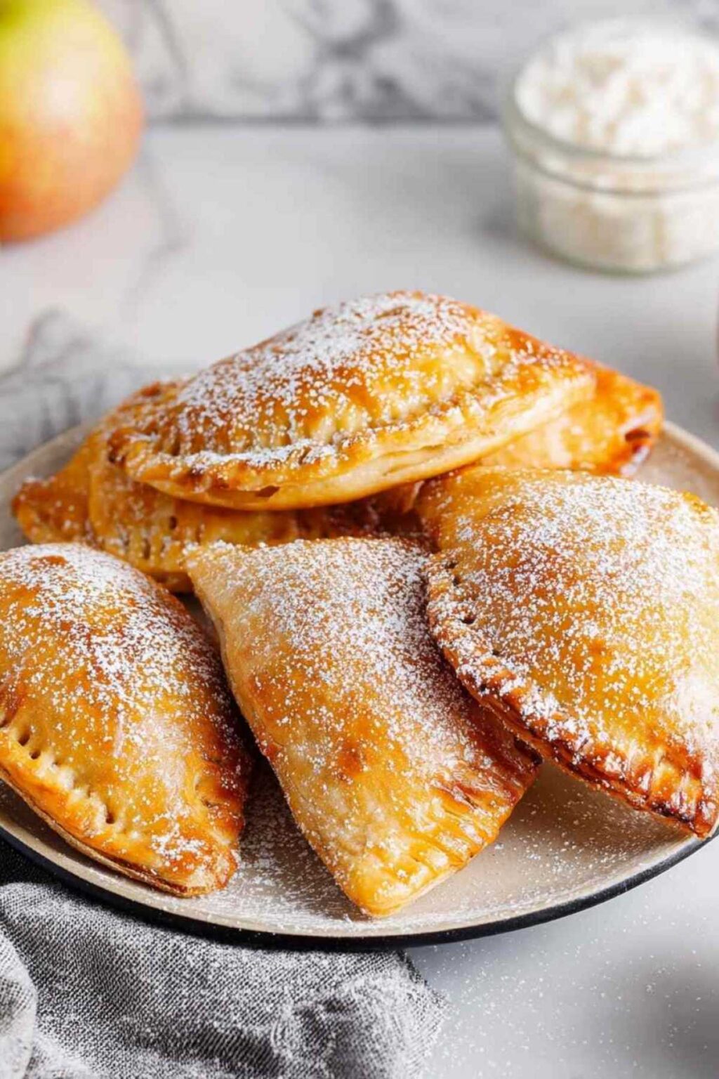 Klassische Apfeltaschen mit Quark-Öl-Teig - Deutsches Hausmannskost Rezept